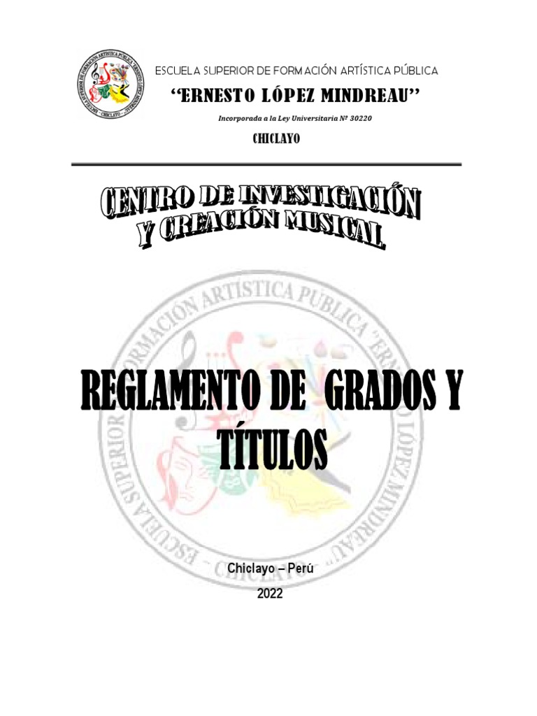 Reglamento de Grados y Titulos - 2022 | PDF | Titulo academico | Educación más alta
