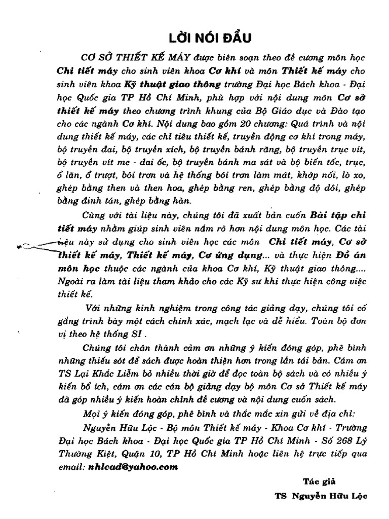 Co So Thiet Ke May - Nguyen Huu Loc | PDF