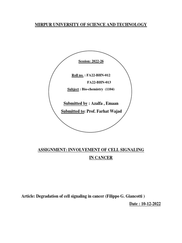 Biochemistry Assignment, Roll No 12 and 13 | PDF | Kinase | Protein ...