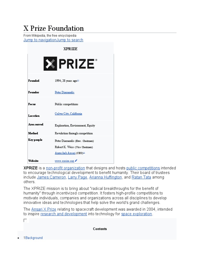 X Prize Foundation | PDF | Outer Space | Flight