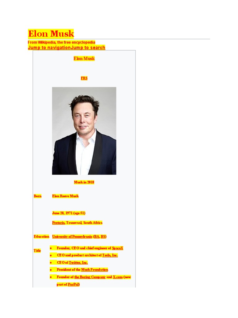 Elon Musk | PDF | Elon Musk | Companies
