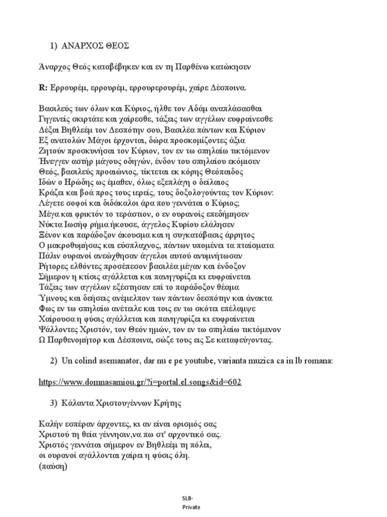 Colinde Lb. Greaca | PDF