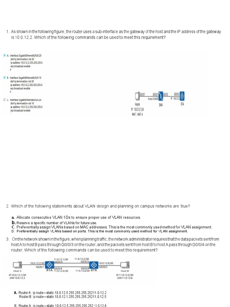 Hcia Datacom Multiple Choice With Answer | PDF | Ip Address | Computer Network