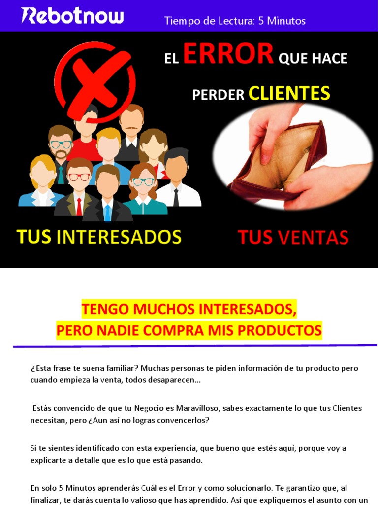 El Error Que Te Hace Perder Clientes Tribudeemprendedores | PDF ...