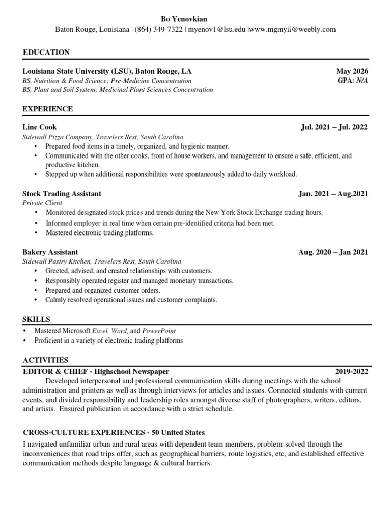 Bo Yenovkian Official Resume PDF | PDF | Business
