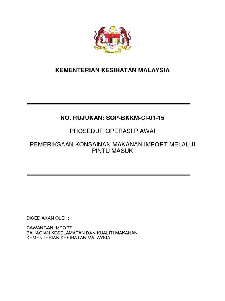 200616040210b3807prosedur Pemeriksaan Konsainan Makanan Import Melalui ...
