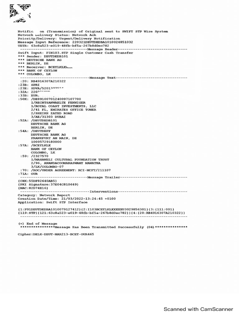 ++swift Fin103+202 STP 21.03.2022 Royal | PDF