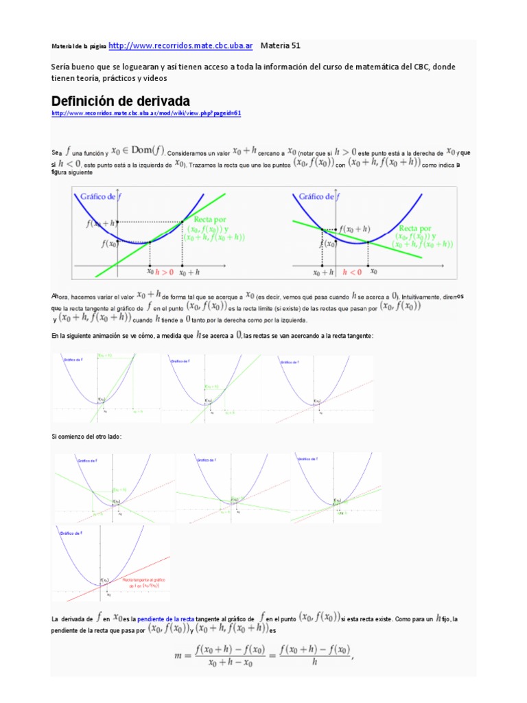 Derivadas y Reglas de Cálculo | PDF | Integral | Derivado