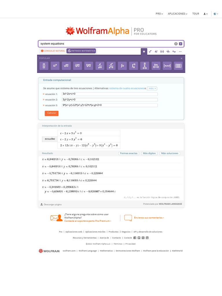 System Equations Wolfram Alpha PDF