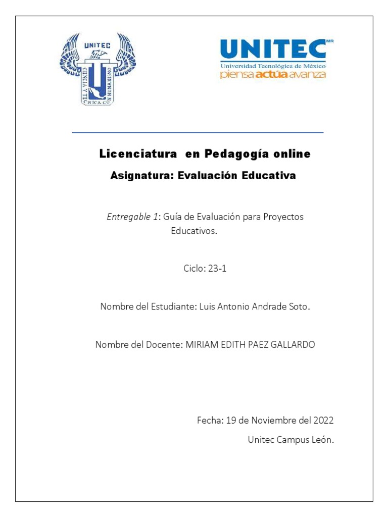 Guía Evaluación Proyectos Educativos | PDF | Aprendizaje | Enseñando