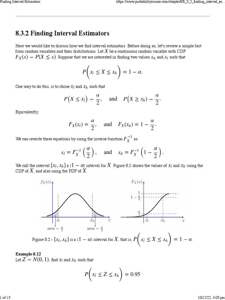 Interval Estimation for Statisticians | PDF | Confidence Interval ...