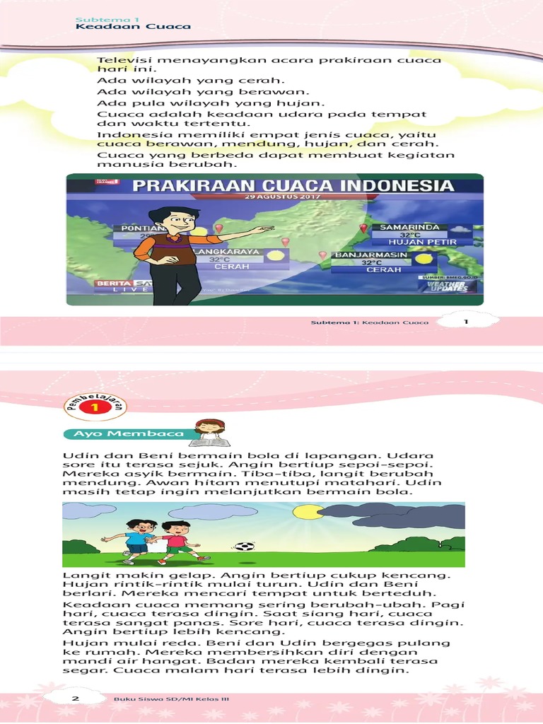 Buku Siswa - Kelas 3 Tema 5 Cuaca PDF | PDF