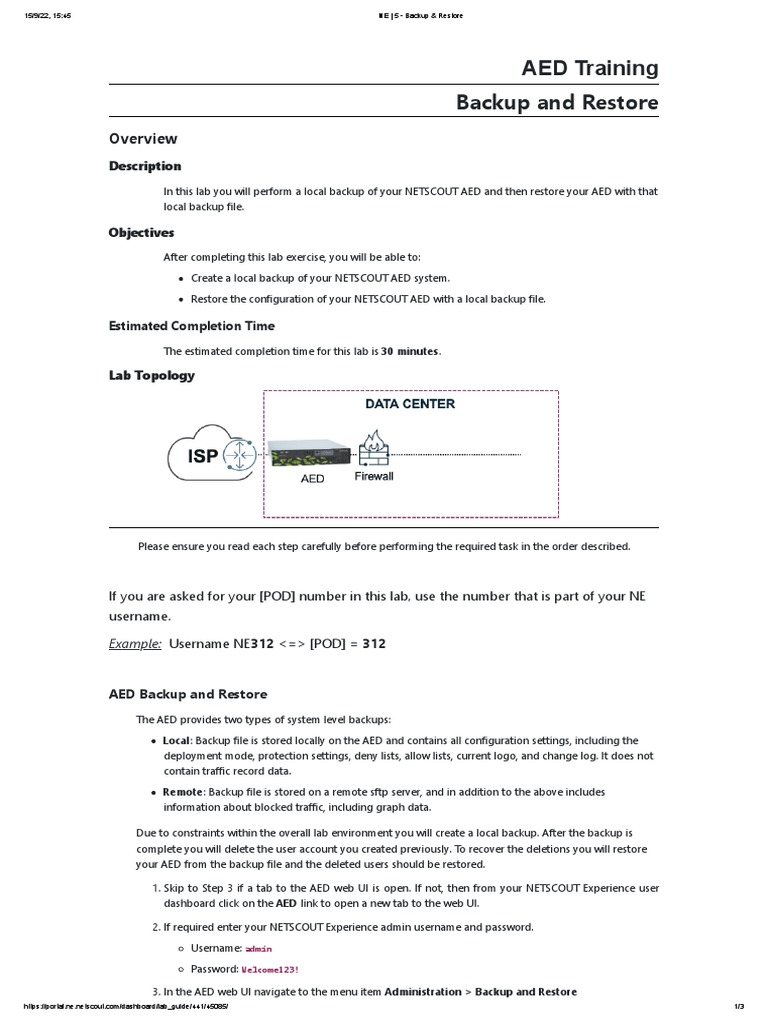 NE - 5 - Backup & Restore | PDF | Backup | File Transfer Protocol