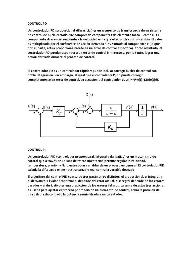 CONTROL PD y PI | PDF