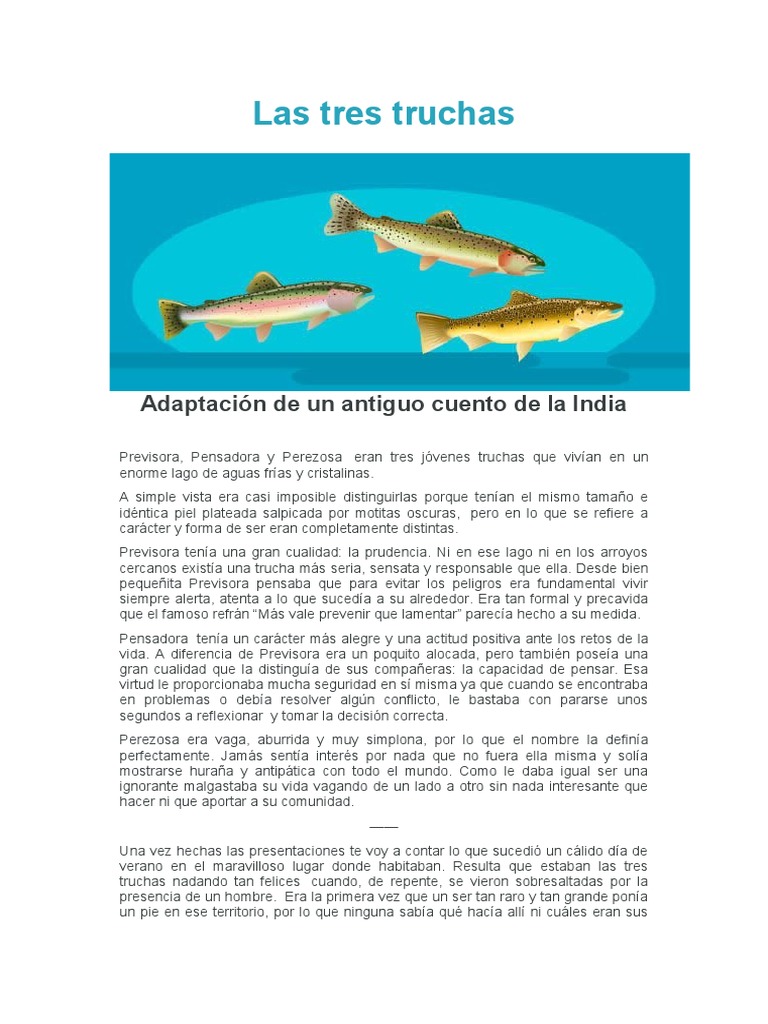 Las tres truchas y su lección de vida | PDF