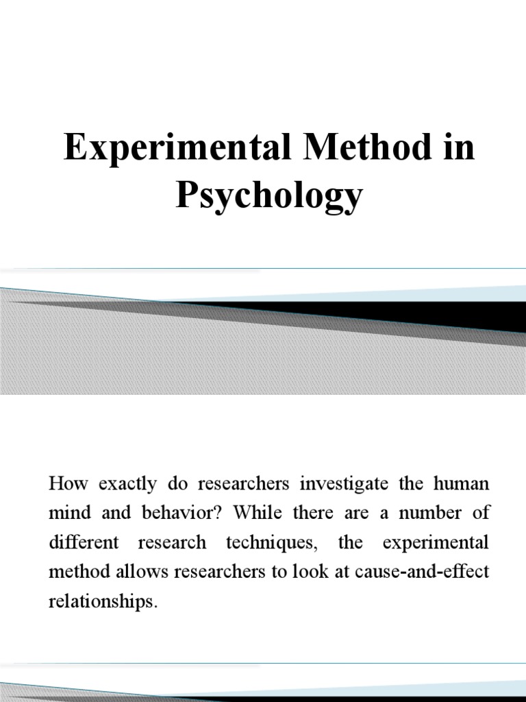 How The Experimental Method Works in Psychology-1 | PDF | Experiment ...