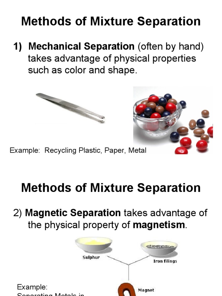 Mixture Separation Techniques Guide | PDF | Mixture | Filtration