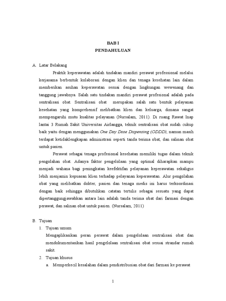 Proposal Sentralisasi Obat | PDF