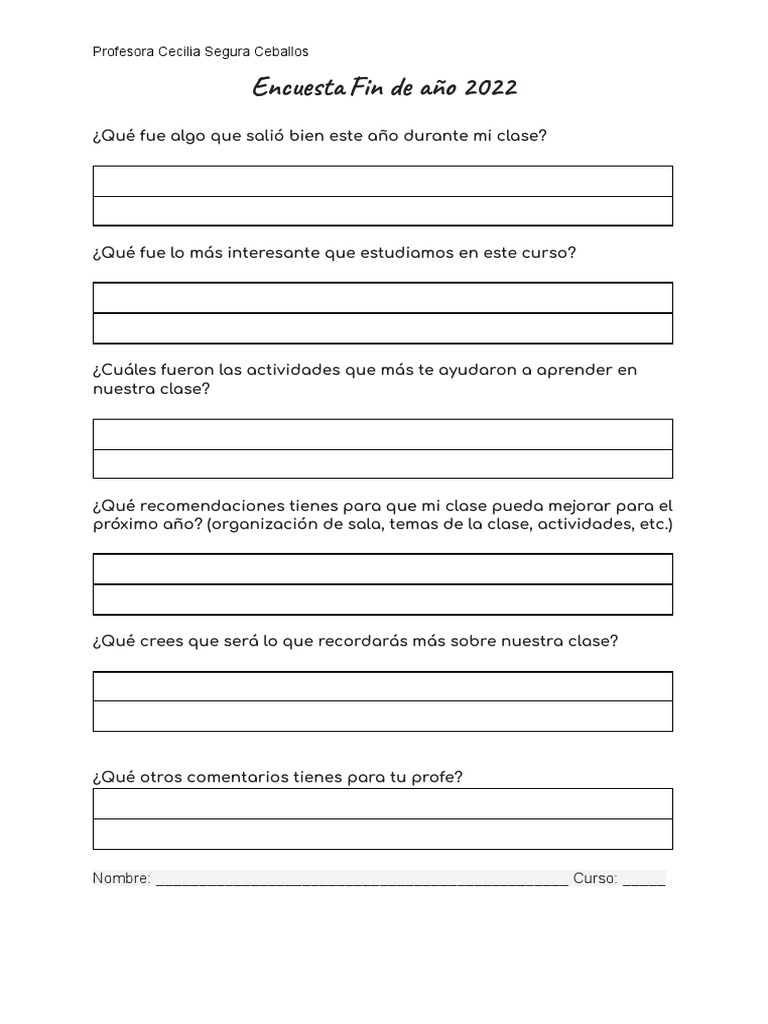 Encuesta Fin de Año | PDF | Crecimiento personal y profesional ...