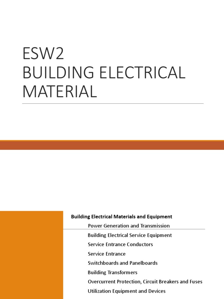 02 Building Electrical Materials | PDF | Fuse (Electrical) | Switch