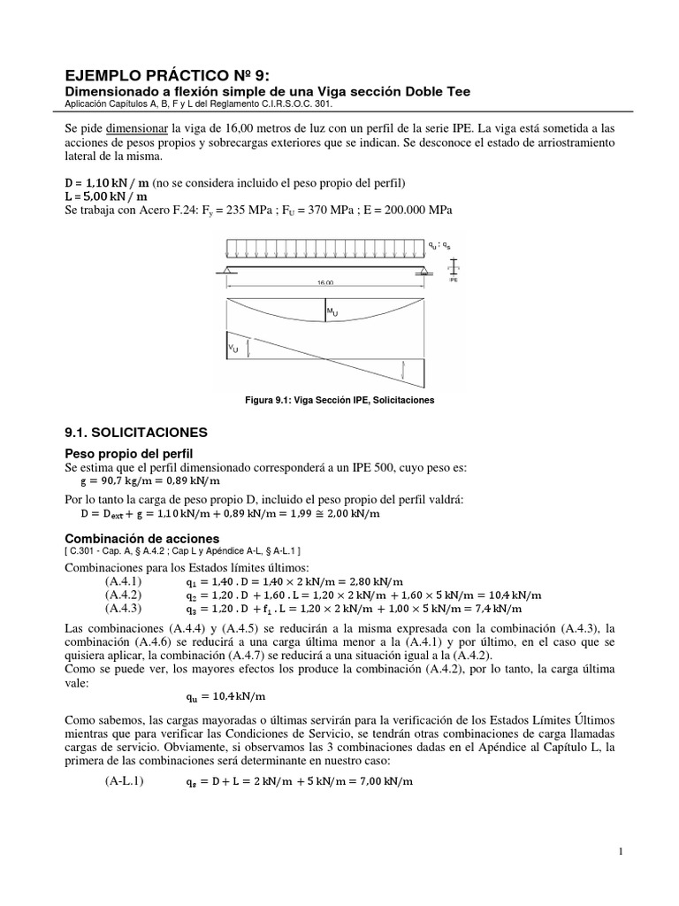 2022-EPn09 - MET - Dimensionamiento Viga IPE (2021) | PDF | Pandeo | Viga (Estructura)