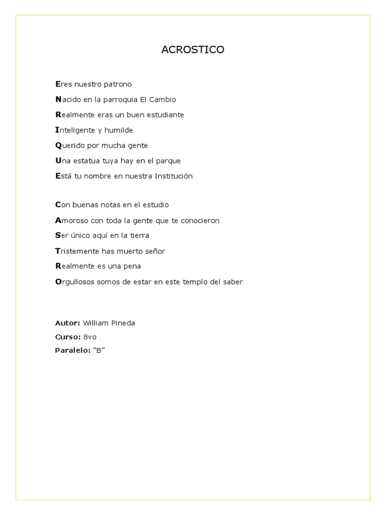 Acrostic o | PDF