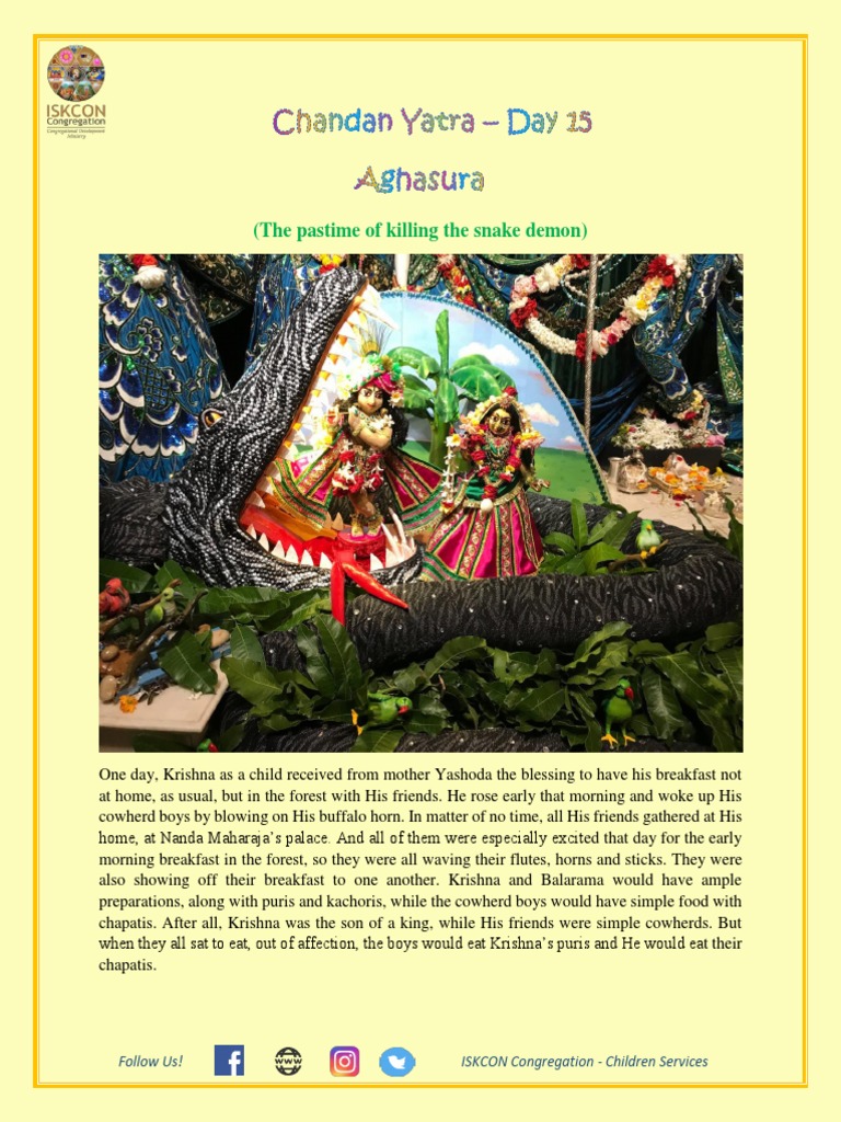 The Defeat of the Snake Demon Aghasura and Krishna's Display of His ...
