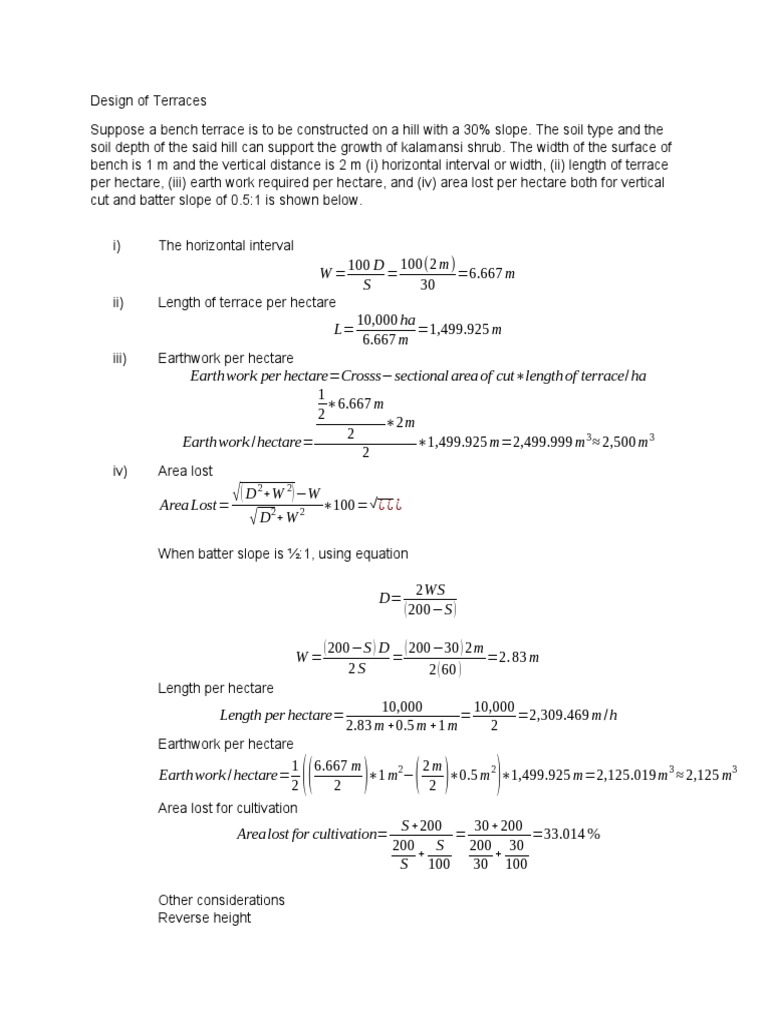 Designing an Optimal Terrace System for Growing Kalamansi Shrubs on a ...