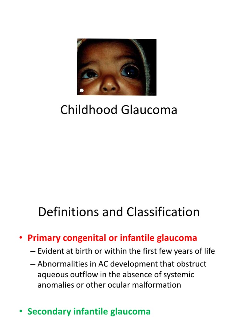 Pediatric Glaucoma Classification Guide | PDF | Glaucoma | Ophthalmology