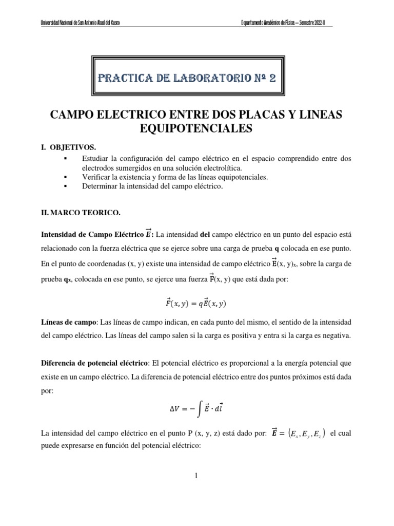 Fisicaiii 2022 II Campo Electrico | PDF | Corriente eléctrica | Campo ...
