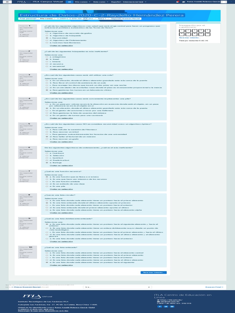 Segundo Examen Parcial PDF | PDF | Algoritmos | Informática teórica