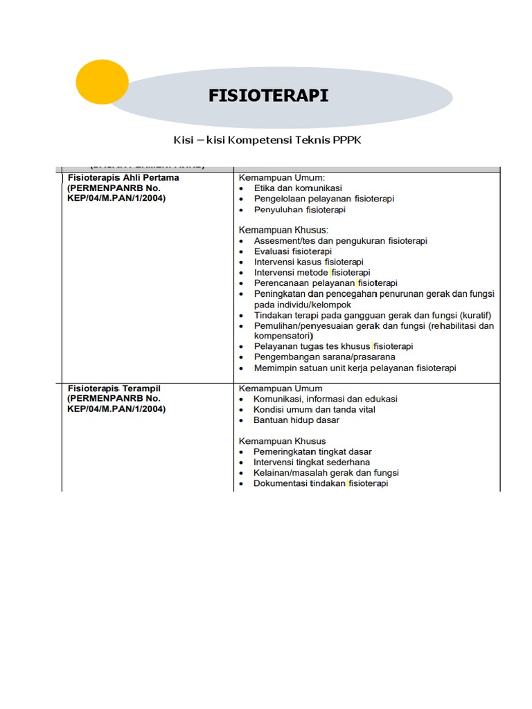 SOAL PPPK 2022 Kes Fisioterapi | PDF