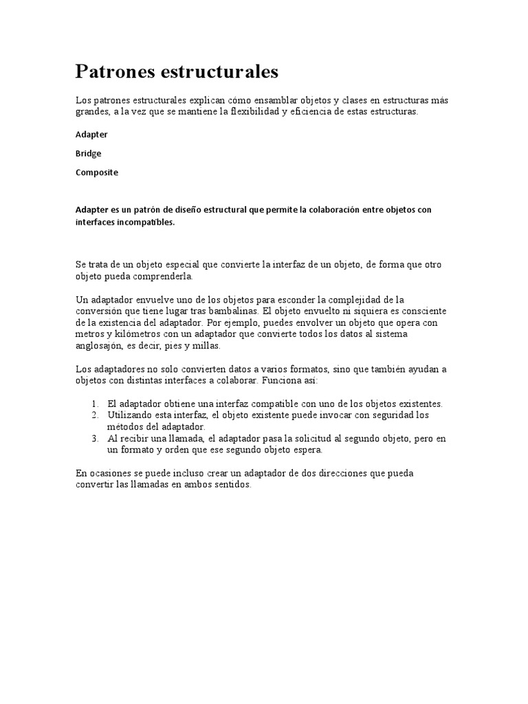 Patrones Estructurales | PDF