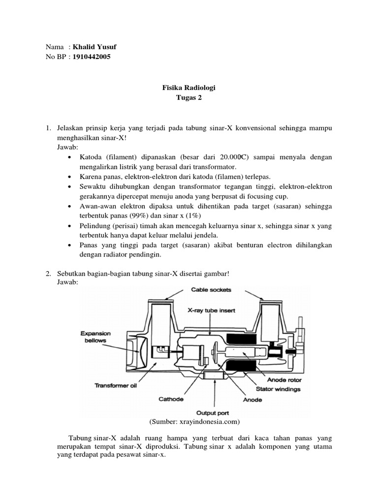 1910442005-Khalid Yusuf-Tugas 2 Fisika Radiologi | PDF