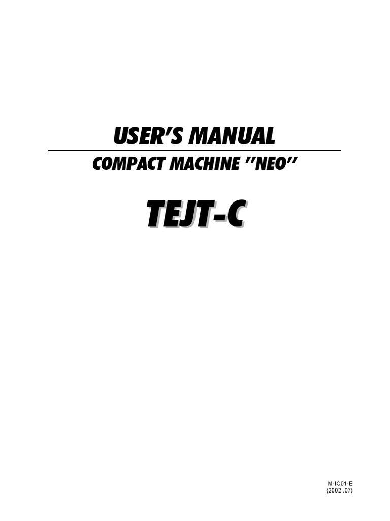 Manual Tajima Neo Pdf Floppy Disk Electrical Engineering