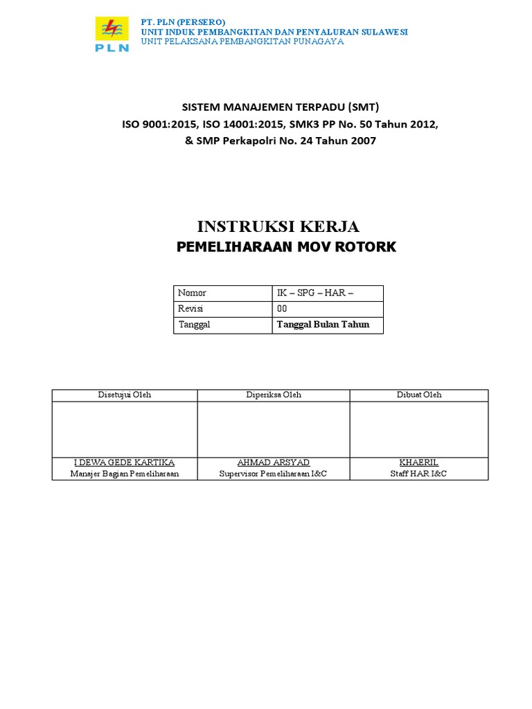 IK Pemeliharaan MOV Rotork | PDF