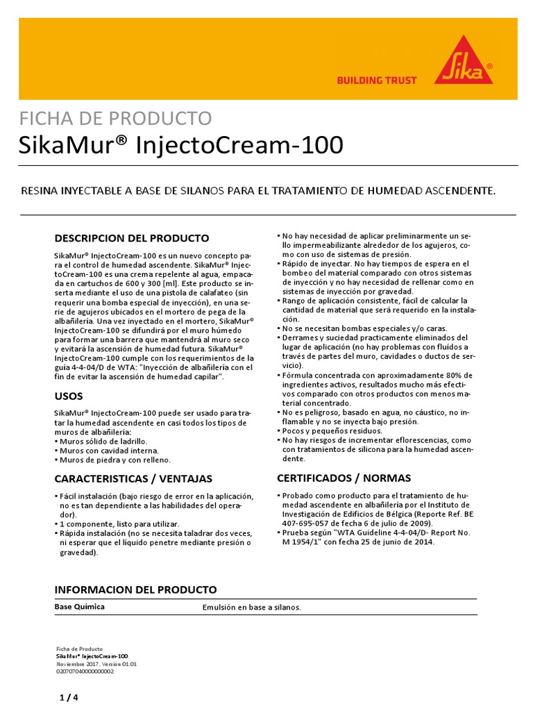 Sikamur Injectocream-100 | PDF | Perforación