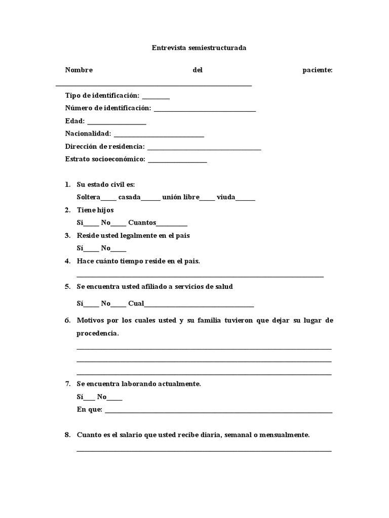 Entrevista Semiestructurada | PDF