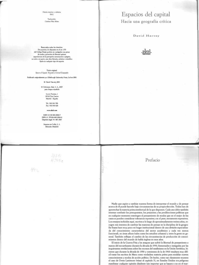 Harvey Espacios Del Capital Hacia Una Geografia Critica | PDF | Karl ...