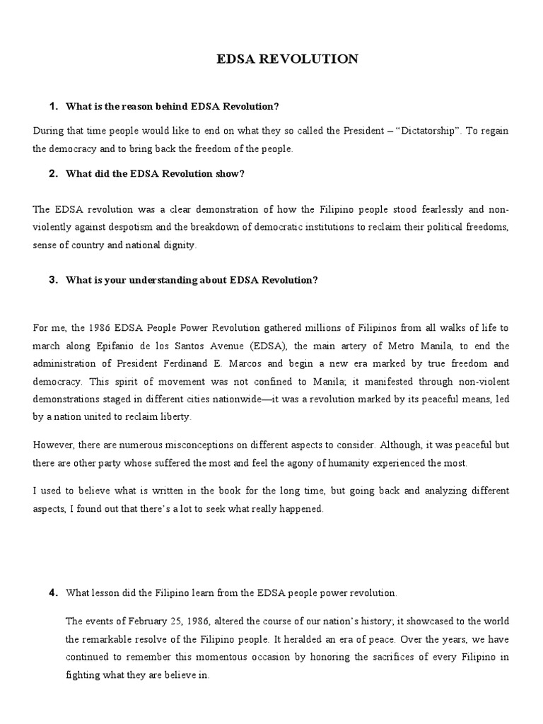 Edsa Revolution | PDF | Philippines | Political Theories