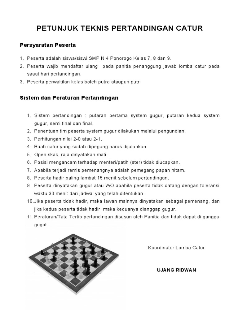 Juknis Catur Class Meeting | PDF