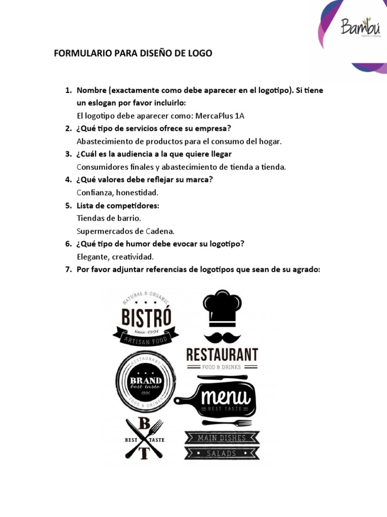 Formulario de Diseño para Logo | PDF