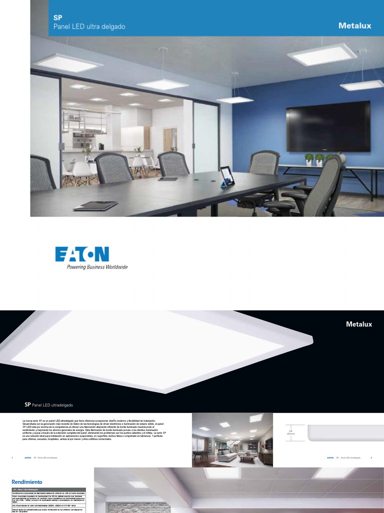 Metalux - SP Ultra-Thin LED Panel Brochure | PDF | Diodo emisor de luz ...