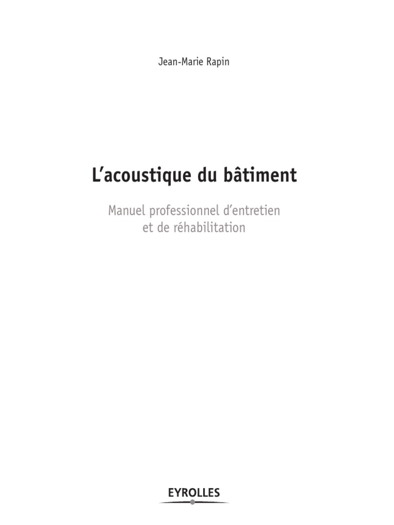 Extrait Acoustique Du Batiment Rapin | PDF | Décibel | Son