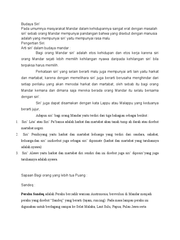 Budaya Siri' dan Perahu Sandeq Mandar | PDF | Agama & Spiritualitas | Puisi