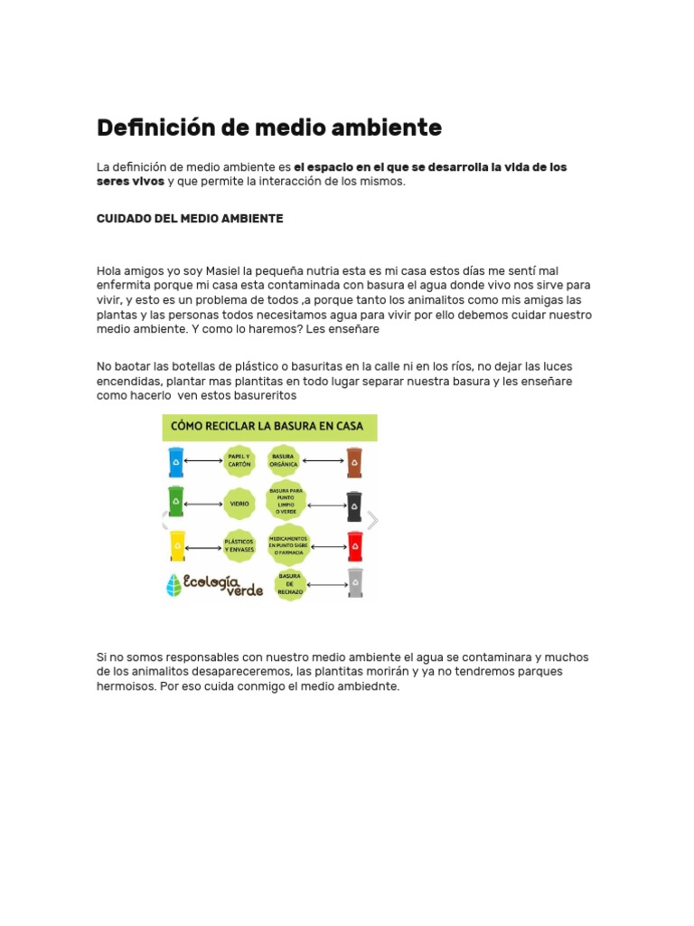 Definición de Medio Ambiente | PDF