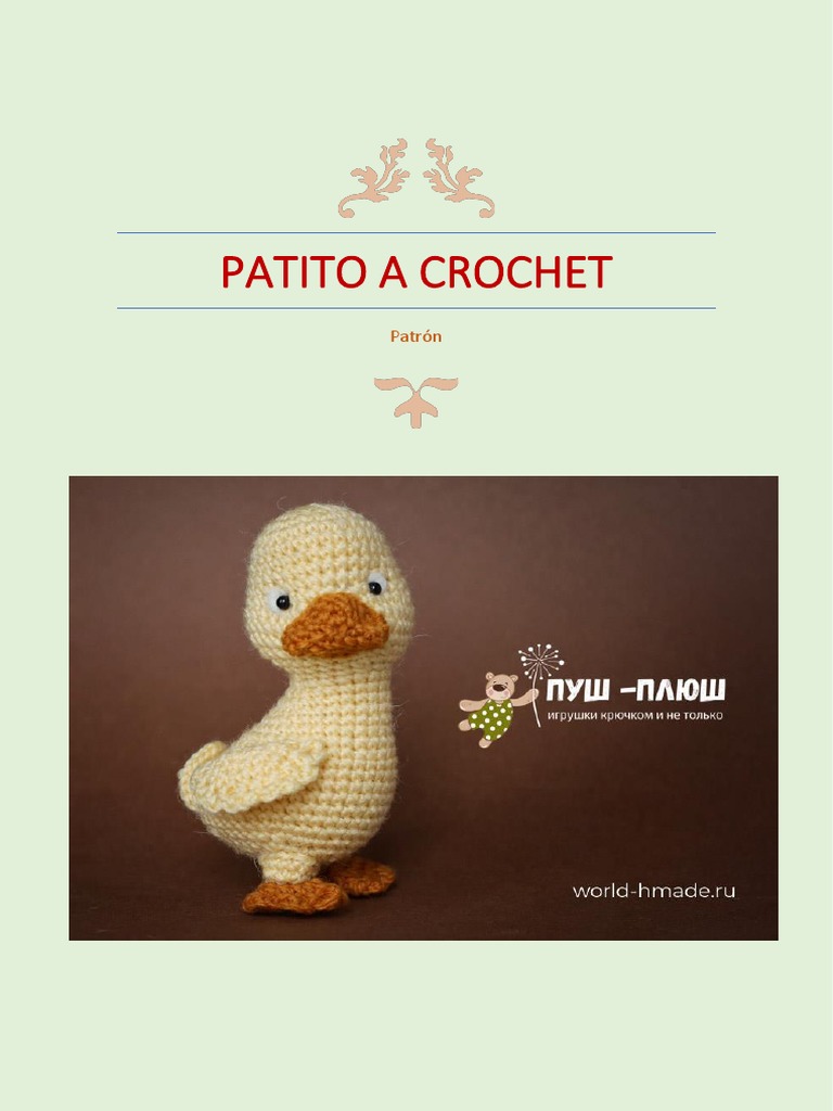 Patito A Crochet: Patrón | PDF | Tejer