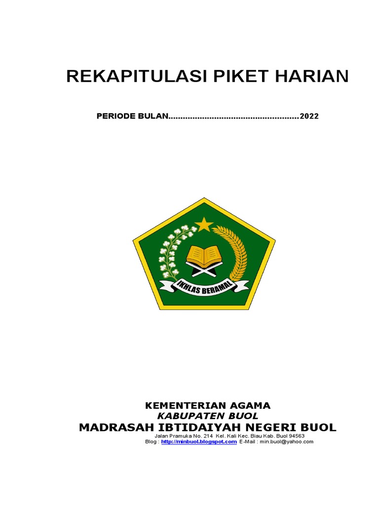 Rekap Piket Harian Guru MI Buol | PDF