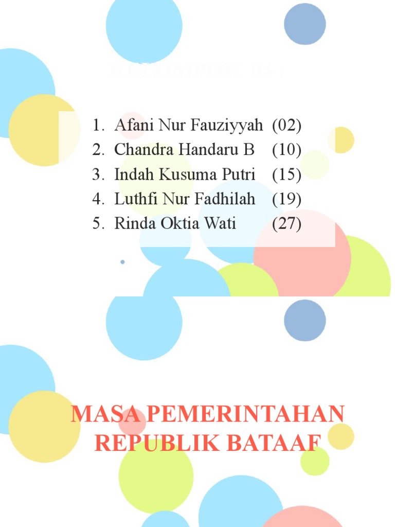 Masa Pemerintahan Republik Bataaf | PDF