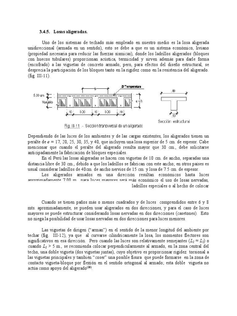 ALIGERADOS-DISEÑO | PDF | Viga (Estructura) | Hormigón